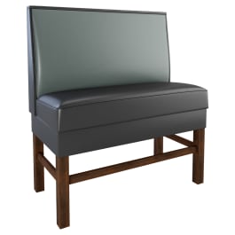 Plain Back Restaurant Booth with Extended Wood Legs - Bar Height